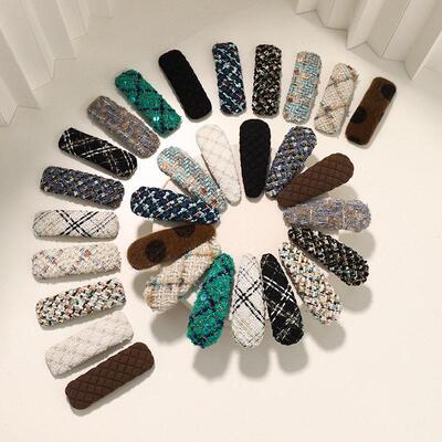 Tweed Wrapped Snap Hair Clips Accessories 小香风粗花呢BB夹