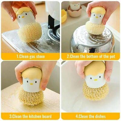 SHGO-Eggshell Chicken Shaped Cleaning Brush Detachable