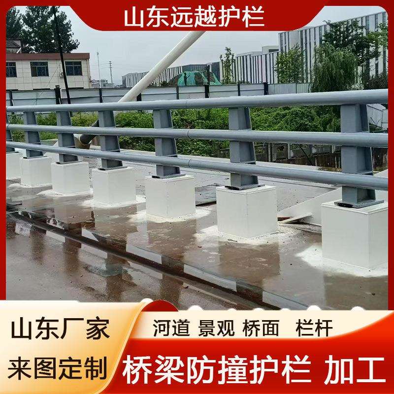 桥梁防撞护栏厂Q355C三四横梁天桥河道路左右防护栏市政 桥面栏杆