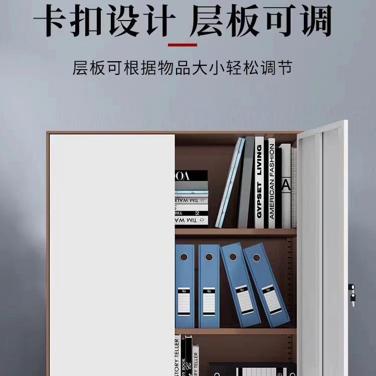 铁皮文件案物柜柜小型档对开矮柜办公室落地柜储柜工具柜HSX-2301