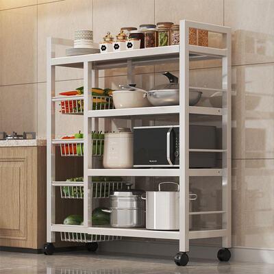Floor-standing multi-level kitchen storage rack for fruits a