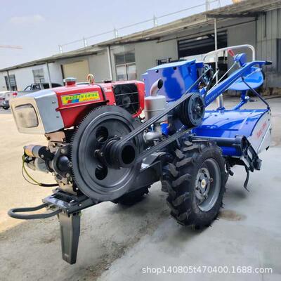 出口151底盘手扶拖拉机柴油冷凝电启动25HP两轮乘坐式动力耕作机