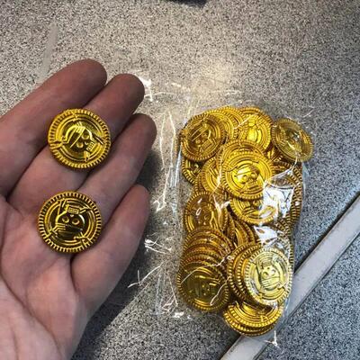 50/100Pcs Pirate Gold Coins Kid Birthday Party Decoration Gi