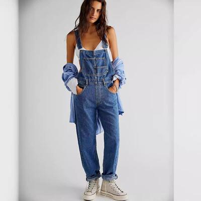 Women Jean Overalls Casual Versatile Bib Pants Comfortable