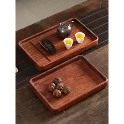 A6L整块巴西花梨木茶托盘实木质茶盘长方形都承盘茶配件收纳盘水