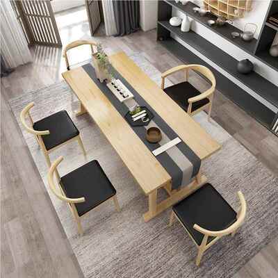 新中式木原桌 家用接待SJ03284泡茶桌椅组茶合室 办公会客1.8米功
