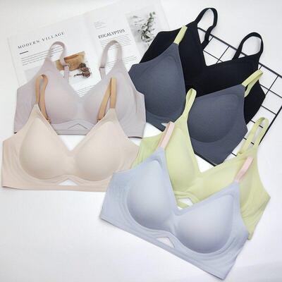 赛芬8029裸感无痕果冻无磁半固定乳胶内衣女小胸微聚拢无钢圈文胸