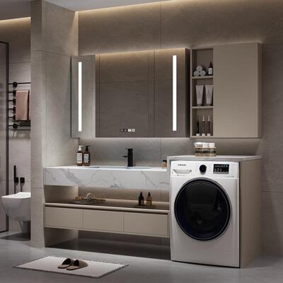 xyt简约浴室洗衣机柜一体组合阳台卫生间岩板陶瓷一体洗漱台盆包