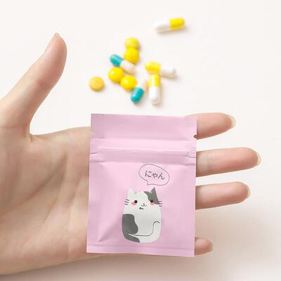 Medication packaging bags for pills and tablets, self-sealin