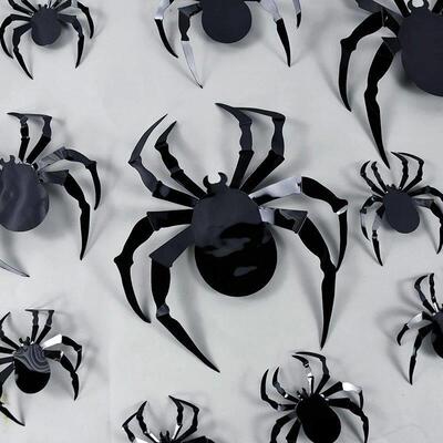 48Pcs Halloween Bat Spider Wall Stickers Halloween Party Dec