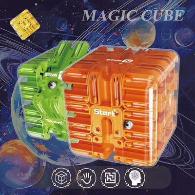 3D Maze Magic Cube Six-sided Transparent Puzzle Speed Cube R