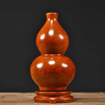 摆WS-86261雕开口家葫芦件实木雕刻葫芦居玄关装饰客厅办公木电视