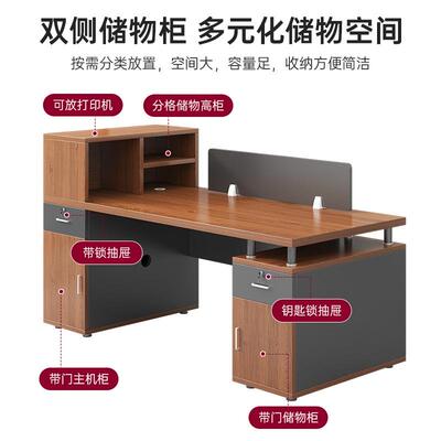 办电公桌工位办公室桌椅组合简约现LCN代员老桌台式单板人工位脑