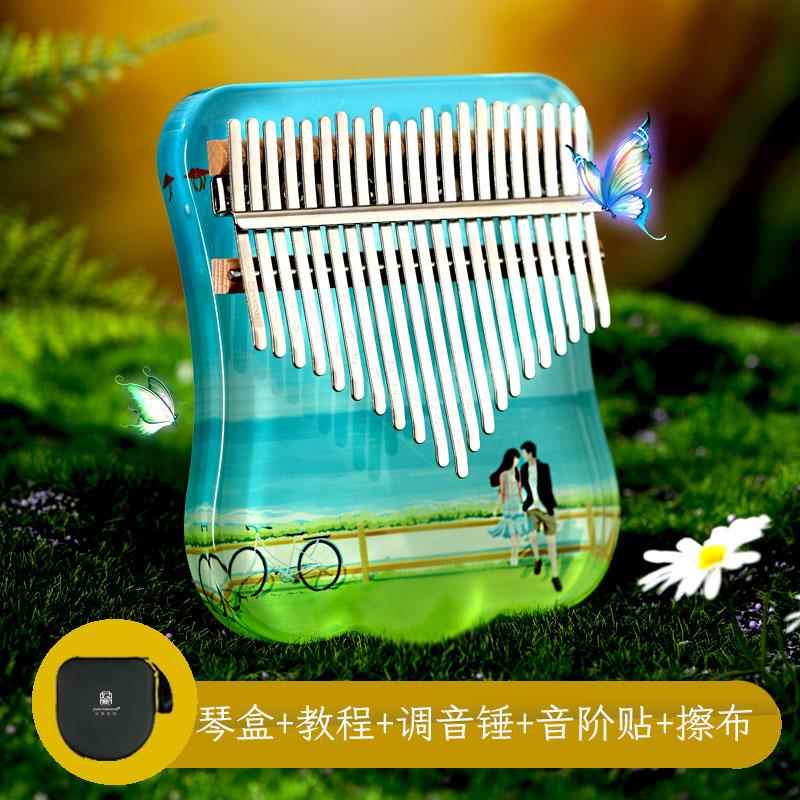 正品指21音网红女生卡林学巴琴拇指水琴手钢琴指姆琴晶透明初儿童