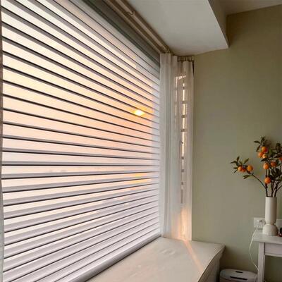 香里拉帘柔纱帘百叶格窗帘客办HYS6公室室简约卧遮光卷帘厅卷拉式