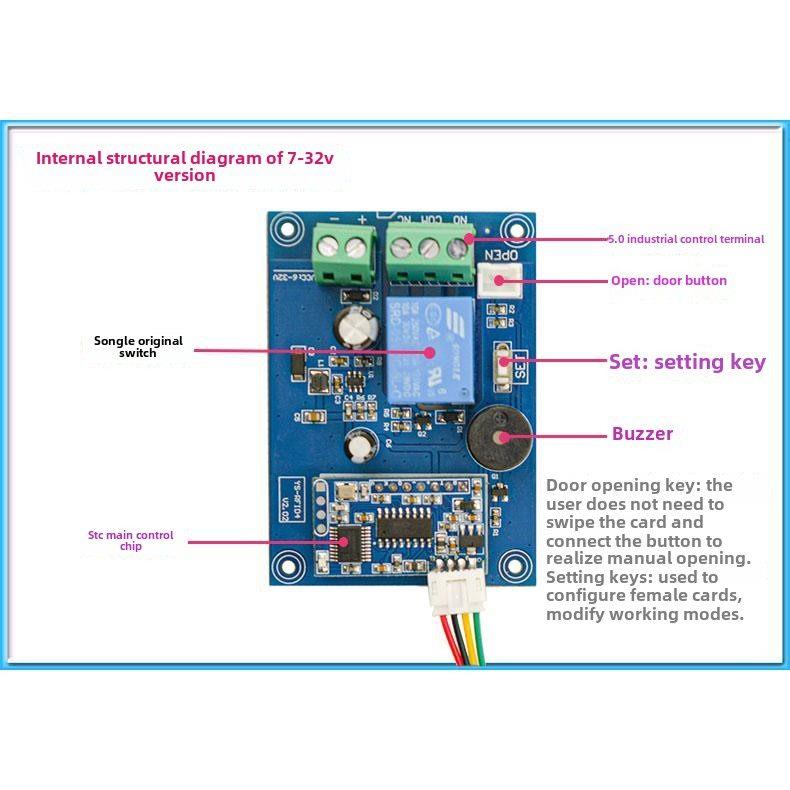 Ic刷卡传感器开关模块手机Nfc控制12V 24V 220V改进型开灯电源Rfi