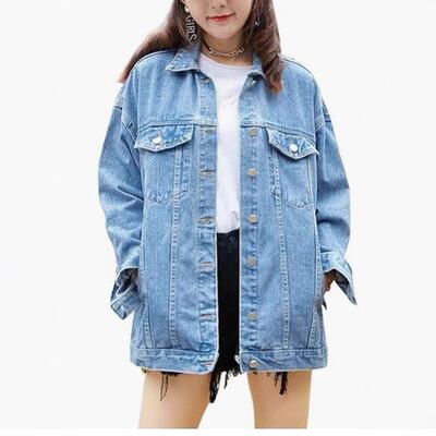 Buenoble Women Oversized Mid Jacket Jean Pockets Casual Coat