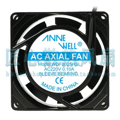 VNNE WELL WDF8025HSL AC 220V 0.10A 80x80x25mm散热风扇