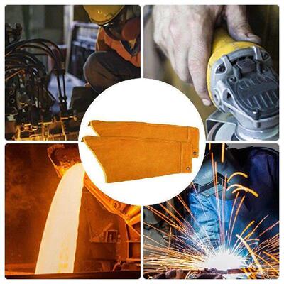 Leather Welding Arm Sleeves Heat & Flame Resistant Cowhide