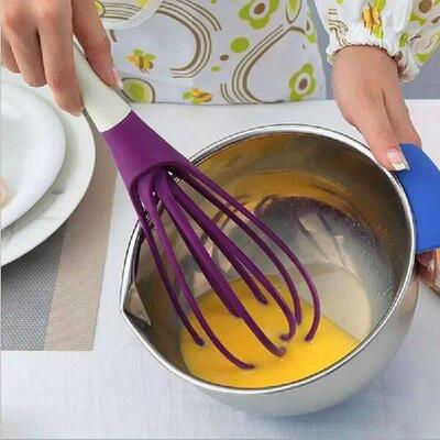 Mini Plastic Kitchen Egg Whisk, Multifunctional Rotary