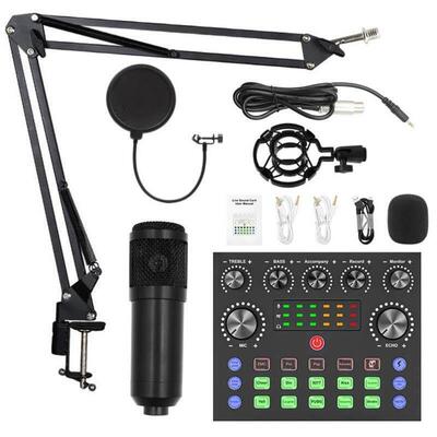 Bm800 condenser microphone + V8 sound card computer recordin
