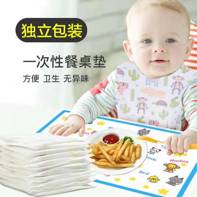 Disposable placemats, portable and suitable for outings. The