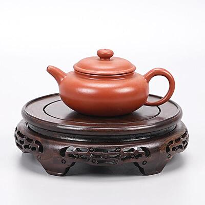 实木花瓶圆形陶瓷盆架盆景木摆件hdt00001茶壶黑檀托水缸托工艺礼