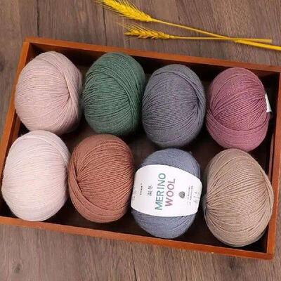 Merino Pure Wool Yarn Crochet Handmade Morandi Color