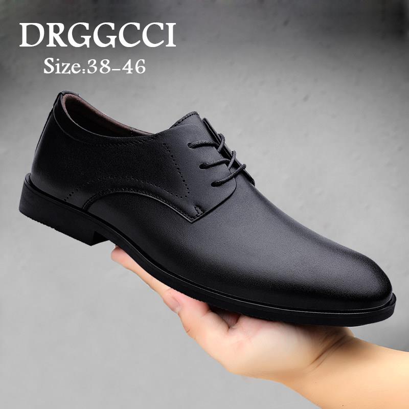 DRGGCCI商务正装高级感皮鞋男2026秋季新款真皮英伦大尺码休闲结