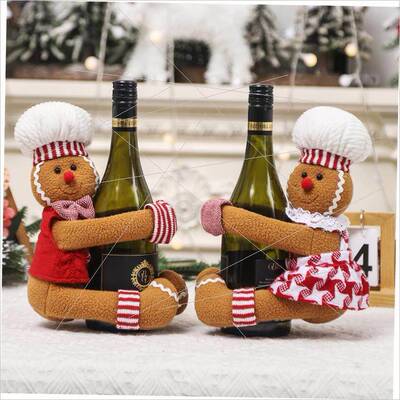 Christmas cartoon gingerbread man wine bottle holder酒瓶套