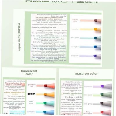 candy color double-headed highlighter marker pen双头荧光笔