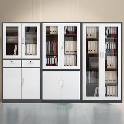 拆装钢制柜办公文件柜资办公室铁皮柜料HO-TSWJG带锁薄边储档案物