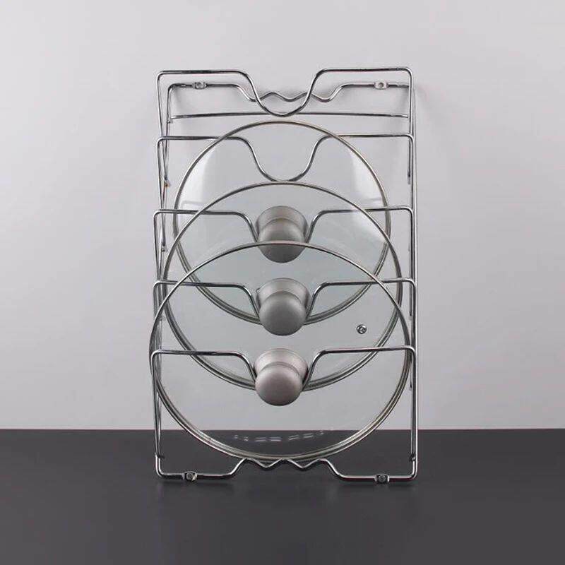Silver multifunctional wall mounted pot lid rack多功能锅盖架