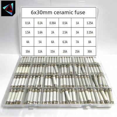 陶瓷保险管丝 240个盒装 6x30mm 0.1A~30A 24种混装熔断器套装