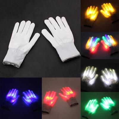 LED Gloves Neon Guantes Glowing Halloween Party Light Props
