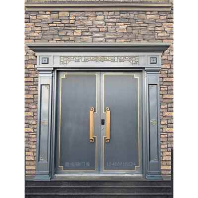 铝合金铸铝门锌合金别墅门农村宅院自建房屋门卡门防盗门入口门