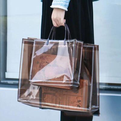 PVC Thick Tote Bags for Women Casual Portable Handbag Waterp