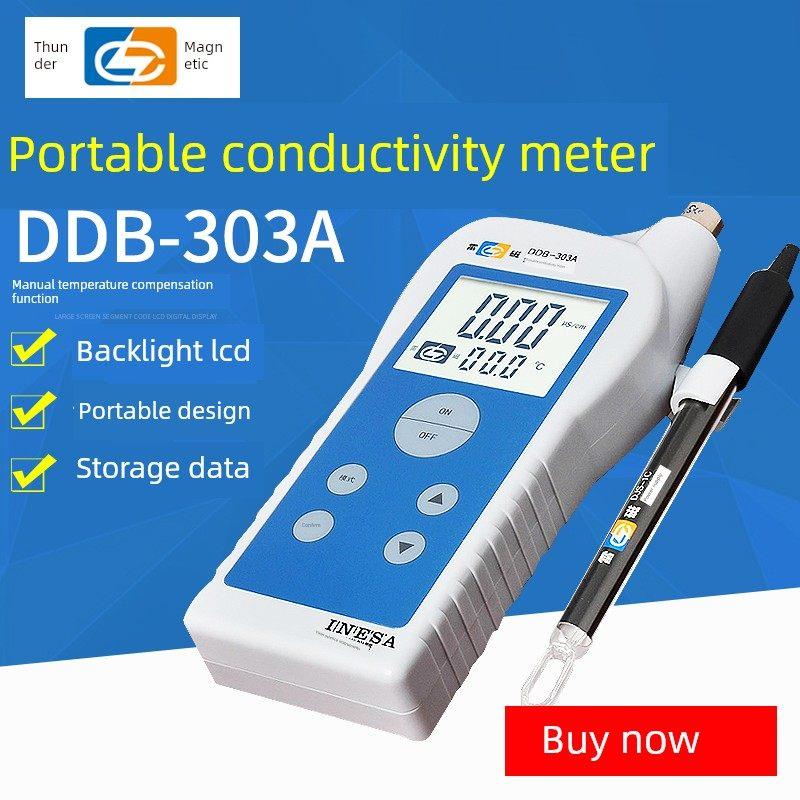 上海雷磁铁ddj - 303a便携式电导率仪实验室高纯水电导率仪测定dd