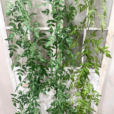 默涵彷真绿色植物南天竹藤蔓缠绕藤条屋顶装饰垂挂吊藤软装工程造
