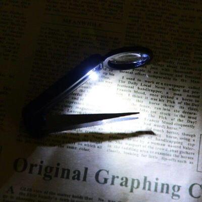 10X Handheld Glass Portable Lighted Magnifier with 1 LED &
