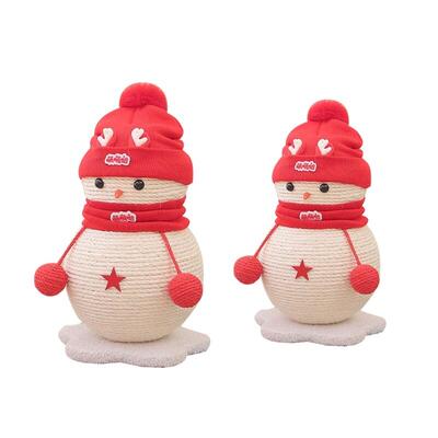 Cats Scratching Post Cute Snowman Shaped Kitten Natural Sisa