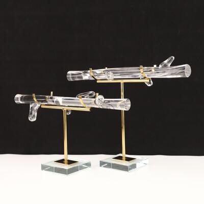轻奢金水晶底座0782透明创意饰家软居装饰品桌面书属架客厅茶几品