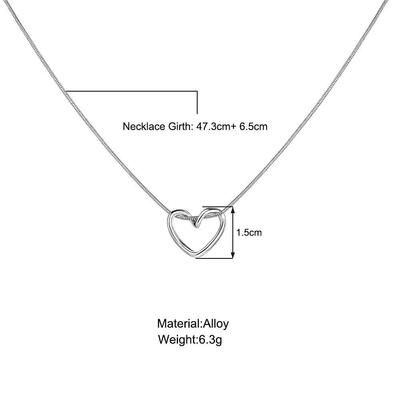 love pendant necklace female镂空爱心吊坠项炼女心形素圈锁骨炼