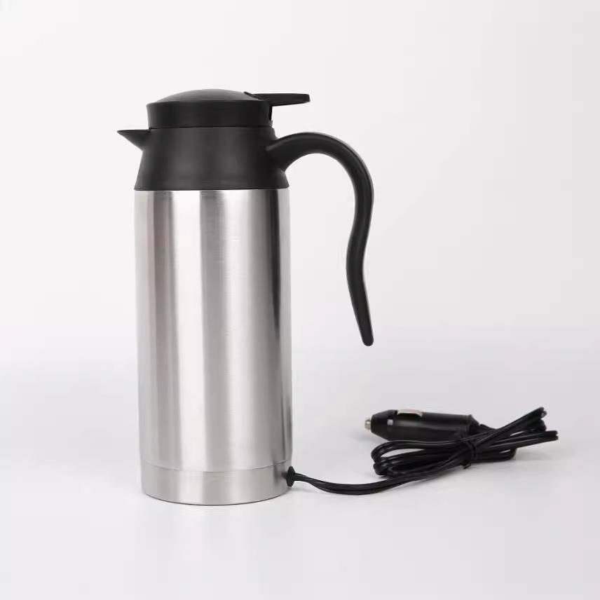 车载烧水壶12V&24V不锈钢车载点烟器电热水壶加热汽车杯海外仓