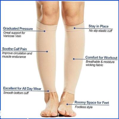 Sports Calf Support Sleeves Leg Foless Compression Socks1