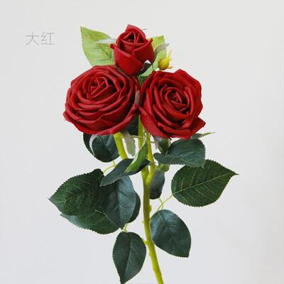 堪比客真花！端轻奢手感保湿玫高瑰花仿真花厅摆假设餐987451桌花