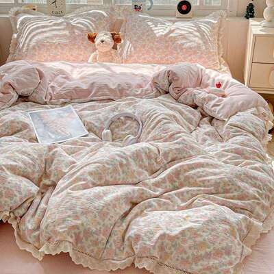 A类母IOM婴级全棉双层纱被套件纯单2棉1纱50x00x230布被罩单人三