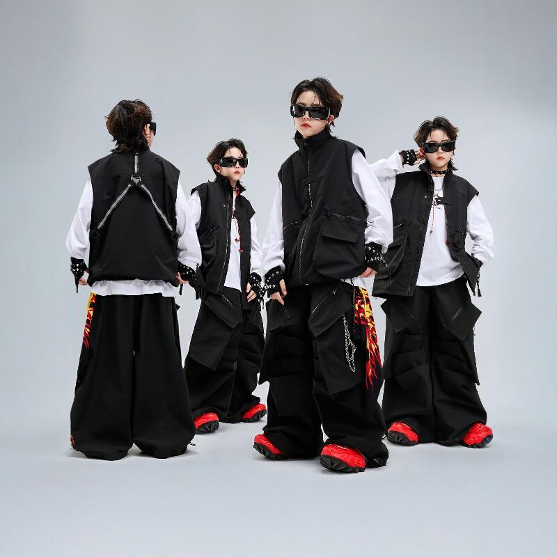 街舞儿童潮服男女童潮流酷帅舞蹈演出服爵士舞嘻哈hiphop表演服装