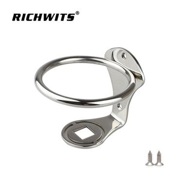 RICHWITS镜面抛光茶杯架 不锈钢杯架 游艇房车杯托五金配件