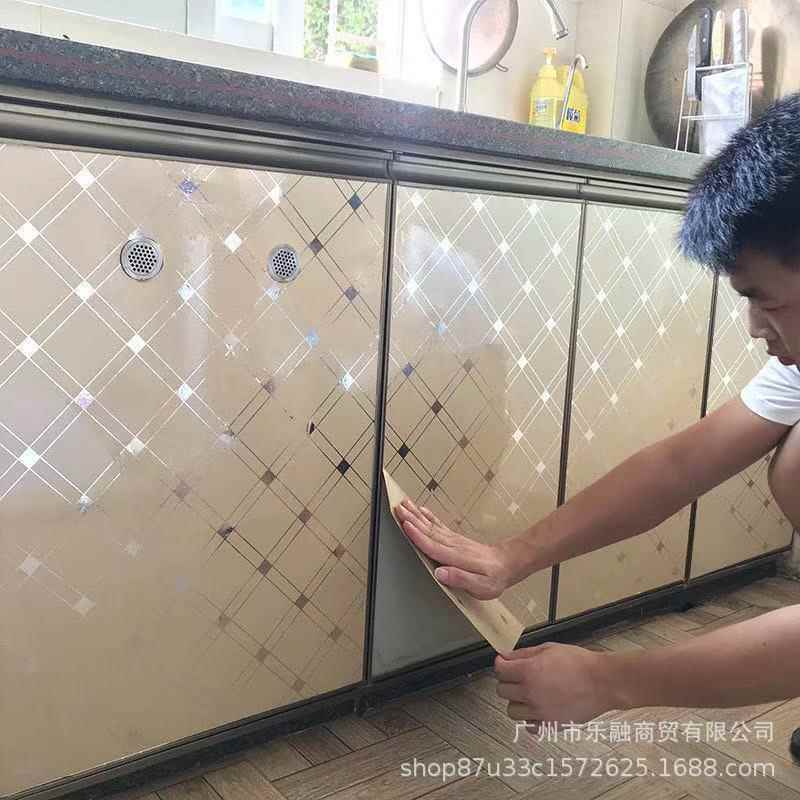 橱柜贴纸防水自粘厨房防油防潮加厚桌面衣柜柜子家具翻新墙纸壁纸